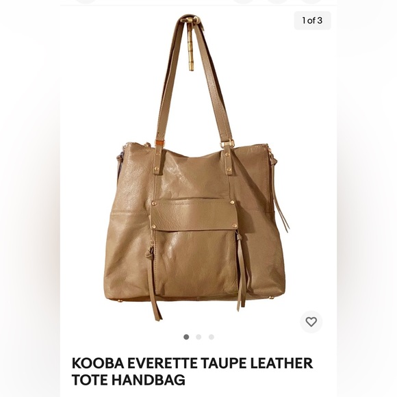 Kooba | Bags | Kooba Everett Pebbled Leather Taupe Shoulder Bag Like ...